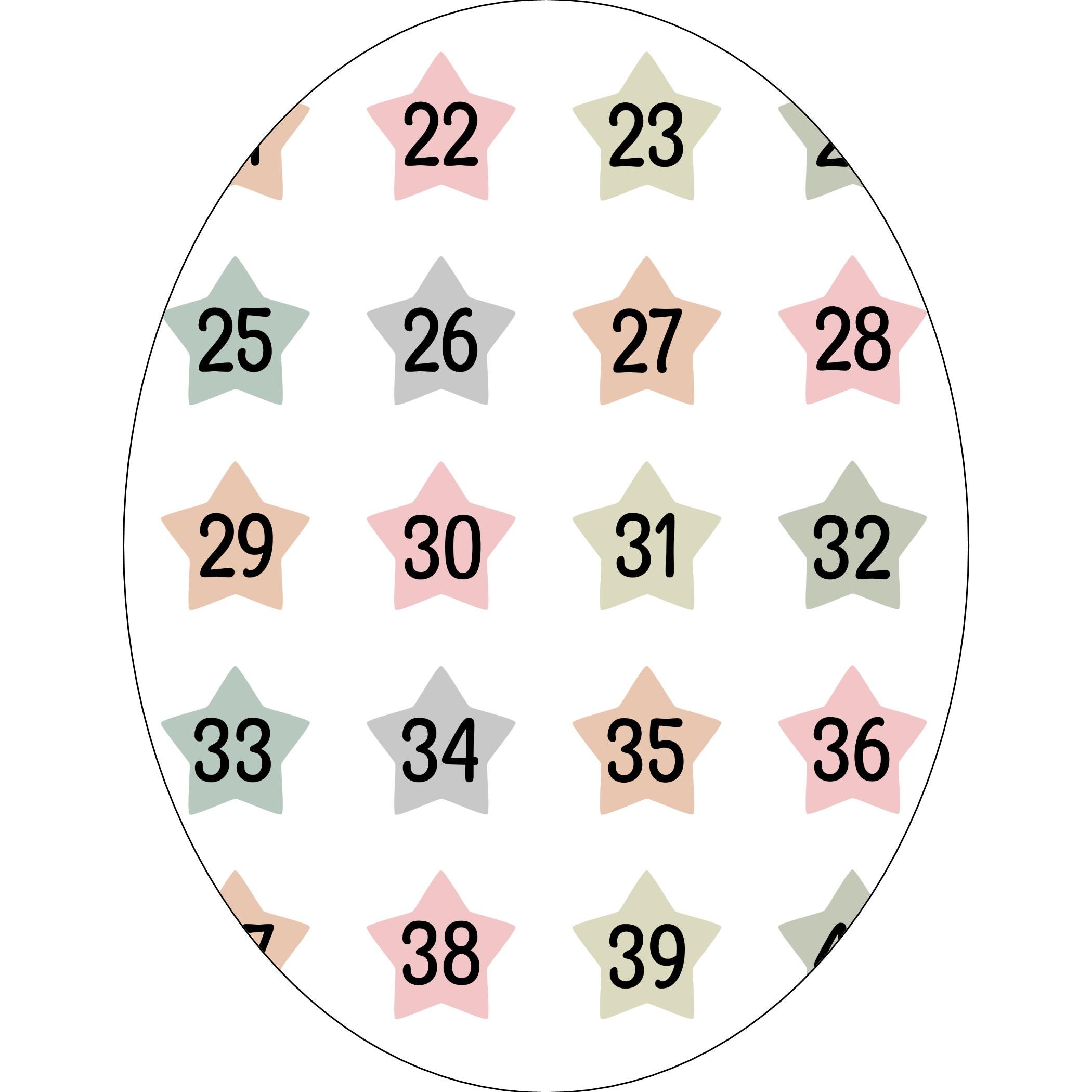 Printable Back to School Boho Neutral Small Stars Number Labels ...