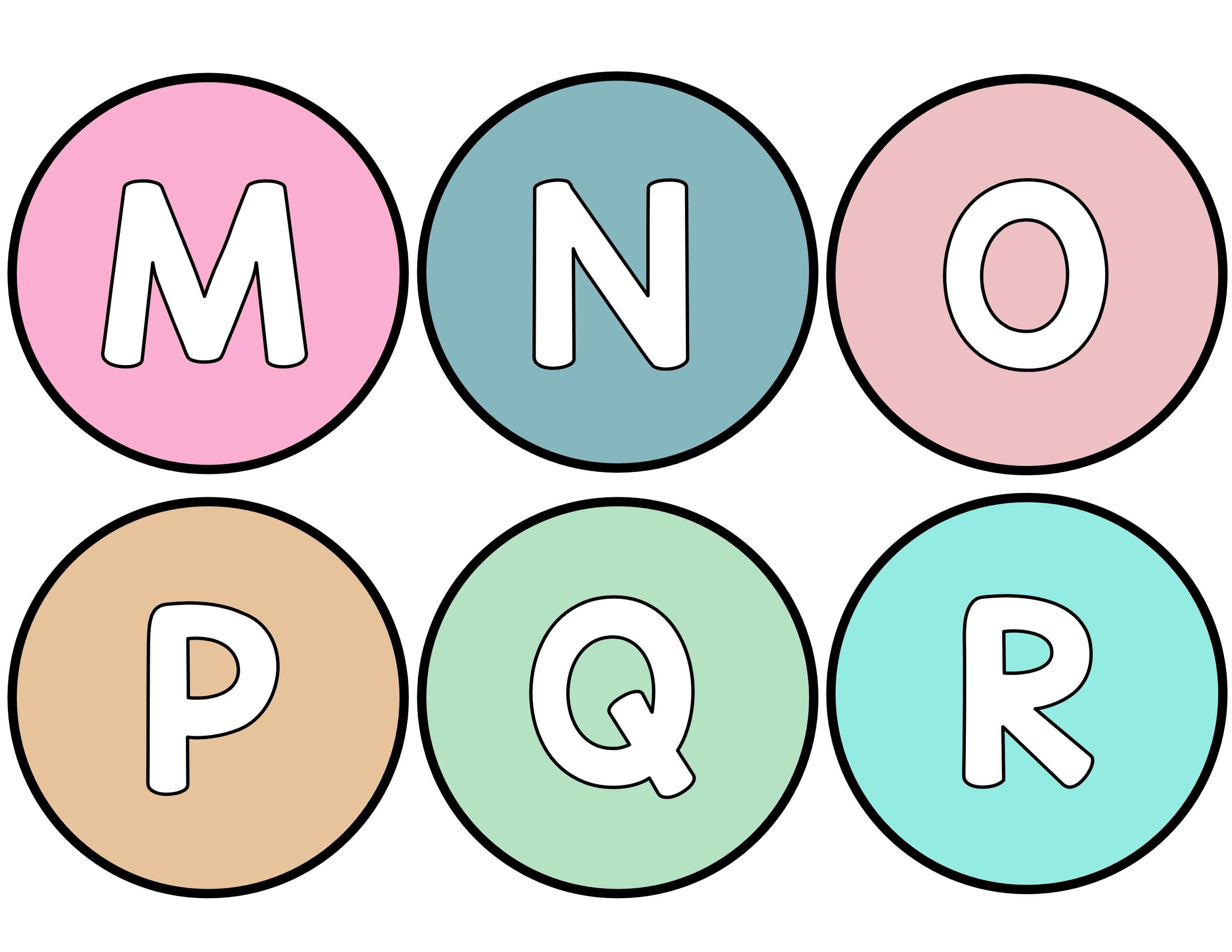 Printable Bright Small Alphabet Flashcards, Vibrant Round Alphabet ...