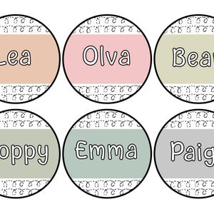 Printable Boho Neutral Spotty Student Name Labels, Cubby Labels ...