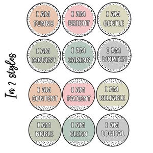 Printable Boho Neutral Spotty Student Affirmation Cards, Affirmation ...