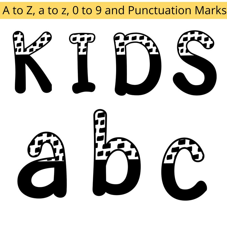 Printable Black and White Bulletin Board Letters, Large Alphabet ...