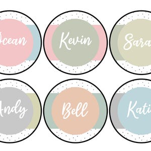 Printable Boho Neutral Spotty Student Name Labels, Cubby Labels, Boho ...