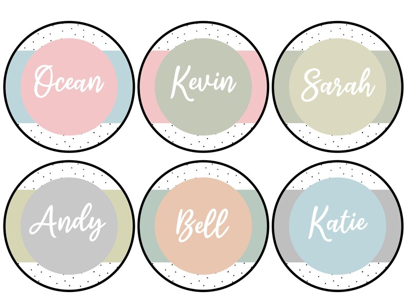 Printable Boho Neutral Spotty Student Name Labels, Cubby Labels, Boho ...
