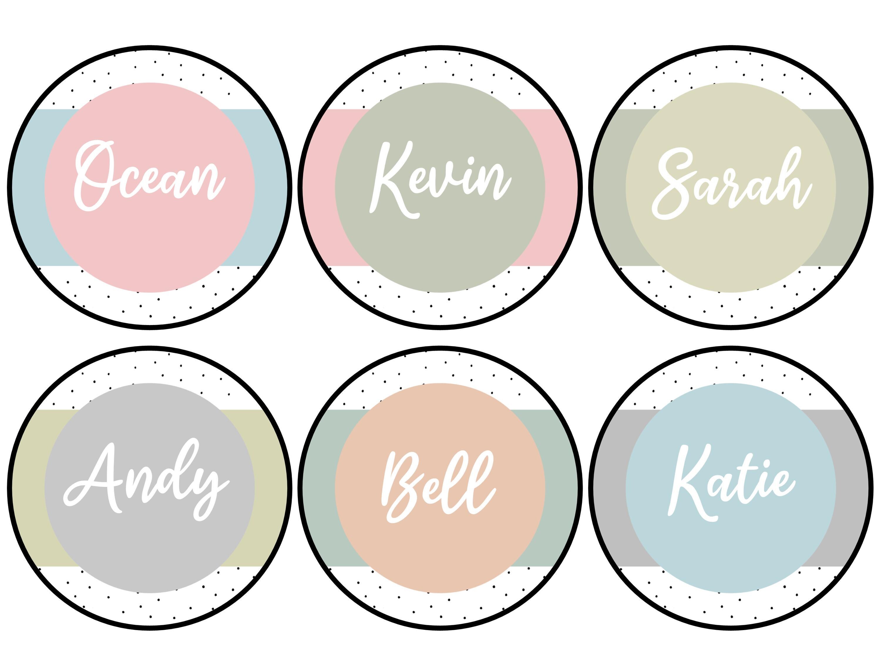 Printable Boho Neutral Spotty Student Name Labels, Cubby Labels, Boho ...