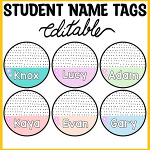 Printable Boho Neutral Spotty Student Name Plates, Name Cards, Cubby ...