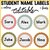 Printable Boho Spotty Neutral Student Name Labels, Round Student Name ...