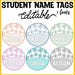 Winter Student Name Tags, Printable Snowflakes Name Labels, Cubby ...