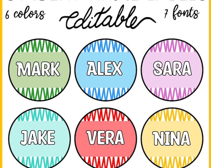 Printable Classroom Labels, Student Name Cards, Bright Name Labels ...