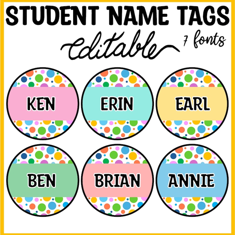 Polka Dot Labels - Etsy