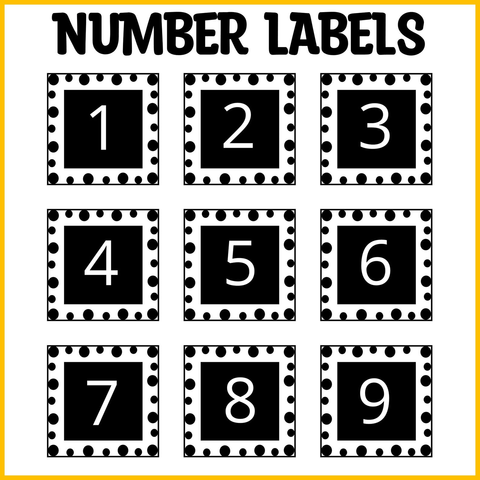 Printable Number Labels 1 to 36, Number Tags, Cubby Tags, Editable ...