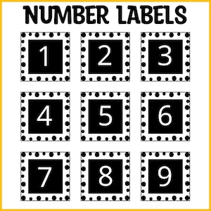 Printable Number Labels 1 to 36, Number Tags, Cubby Tags, Editable ...