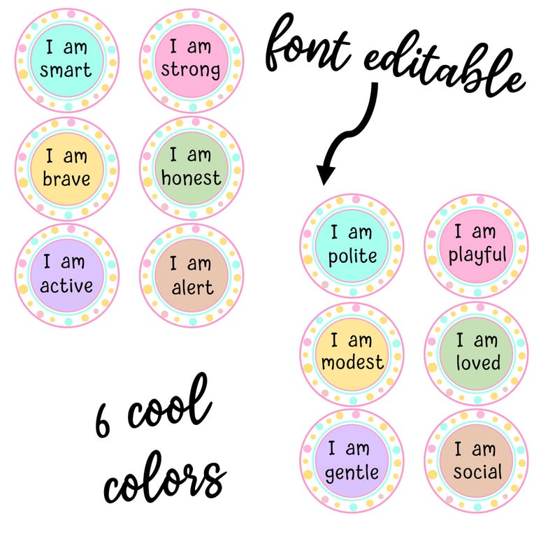 Back to School Printable Pastel Polka Dots Classroom Decor Bundle Pack ...