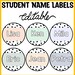 Printable Spotty Student Name Tags Printable, Editable Circular Name ...
