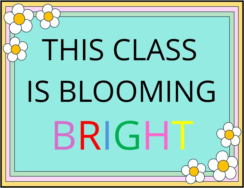 Floral Theme Classroom Door Display Set, Welcome Posters, Student Name ...