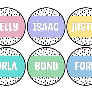 Back to School Bright Spotty Student Name Tags, Name Signs, Classroom ...