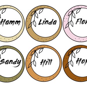 Printable Botanical Student Name Labels, Editable Name Badges, Boho ...