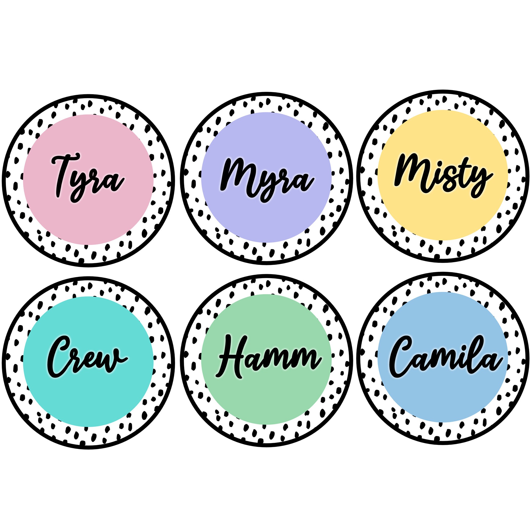 Back to School Bright Spotty Student Name Tags, Name Signs, Classroom ...