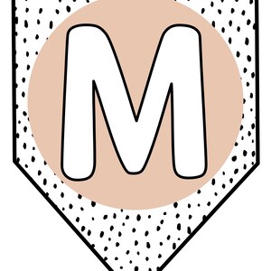 Printable Boho Neutral Spotty Bunting Banners, Editable Back to School ...