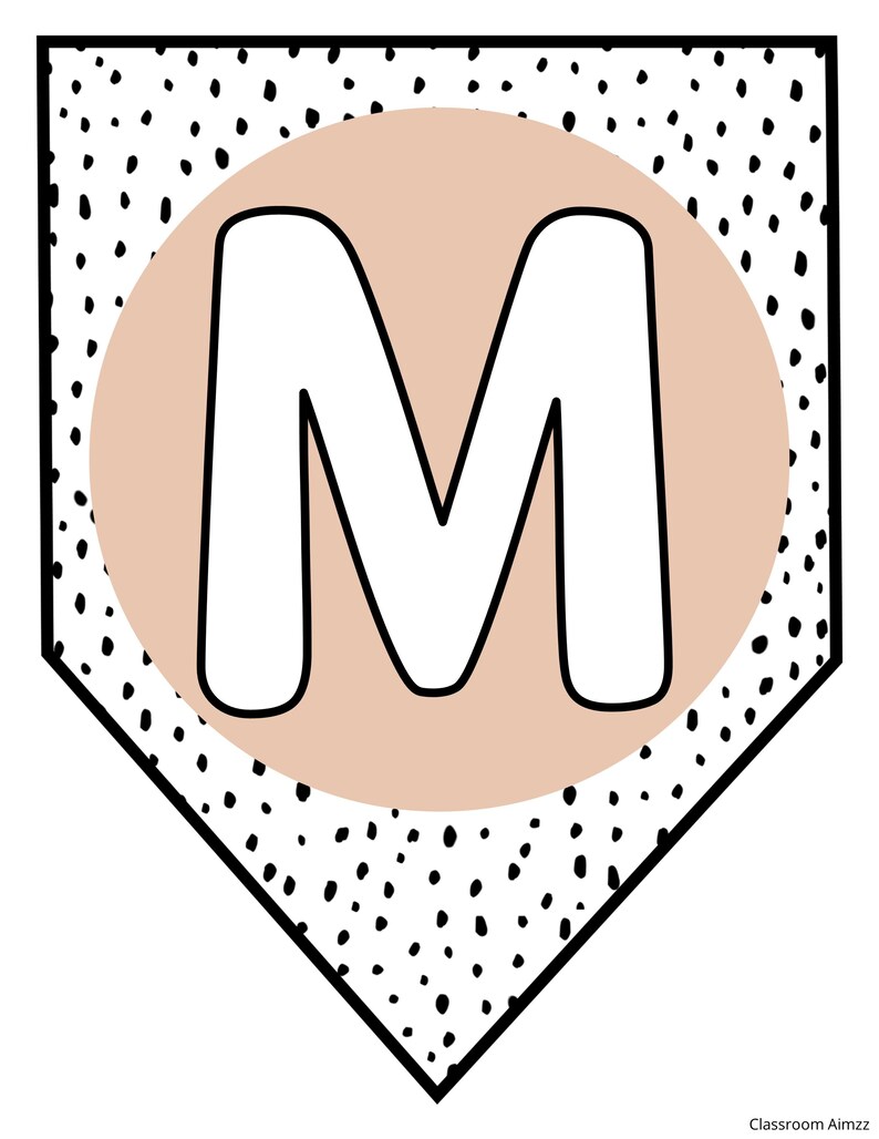 Printable Boho Neutral Spotty Bunting Banners, Editable Back to School ...