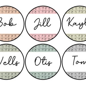 Printable Boho Neutral Spotty Student Name Labels, Cubby Labels ...