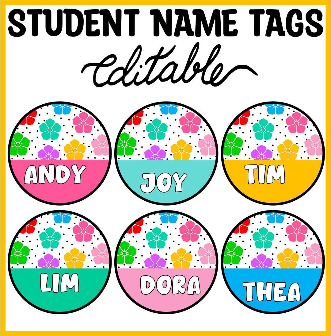 Back to School Bright Spotty Student Name Labels, Classroom Management ...