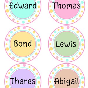 Back to School Pastel Polka Dots Student Nametags, Name Tents, Locker ...