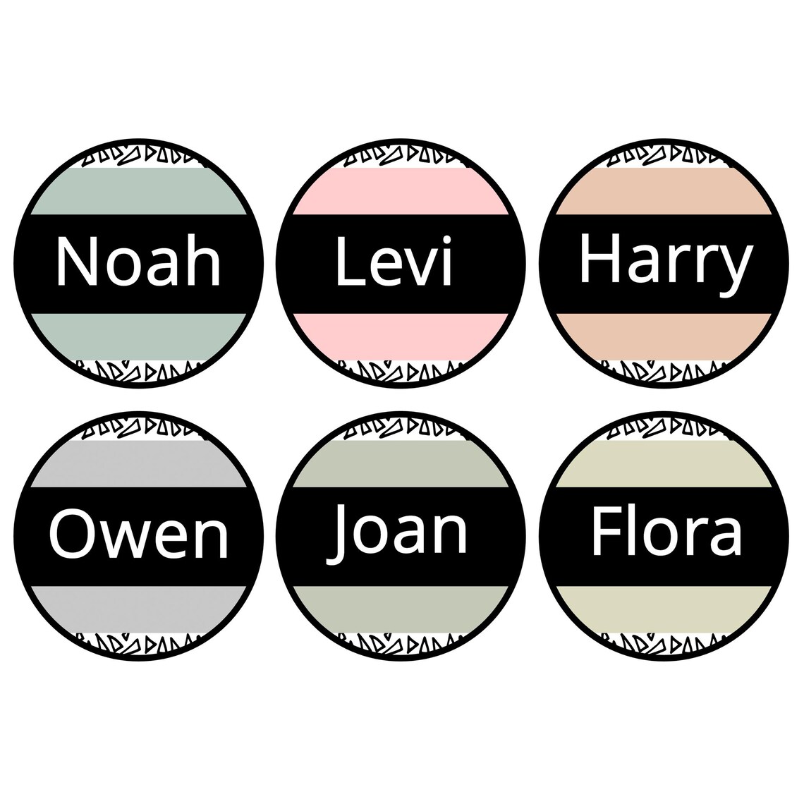 Printable Boho Student Name Labels, Editable Cubby Labels, Circle ...