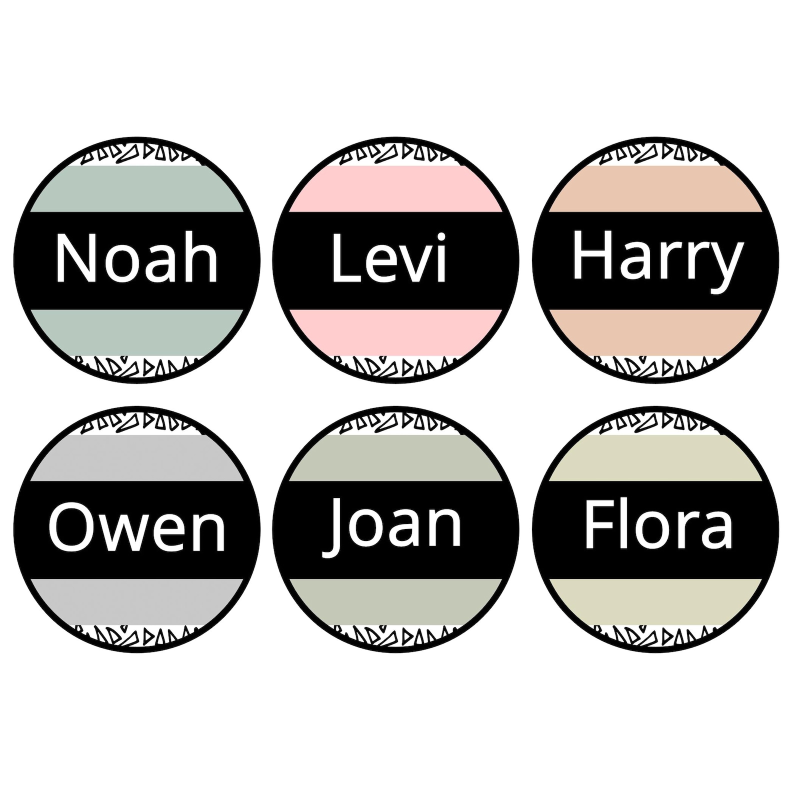 Printable Boho Student Name Labels, Editable Cubby Labels, Circle ...