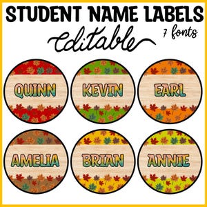 Printable Round Boho Spotty Name Tags, Circular Name Tags, Cubbies ...