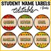 Printable Round Boho Spotty Name Tags, Circular Name Tags, Cubbies ...