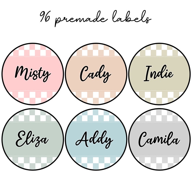Printable Boho Dotty Floral Student Name Labels, Neutral Classroom ...