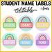 Printable Boho Neutral Spotty Student Name Labels, Circle Tags, Bin ...