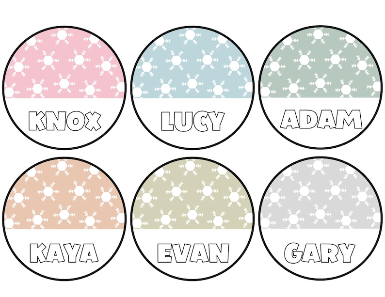 Winter Student Name Tags, Snowflakes Name Labels, Snow Name Plates ...