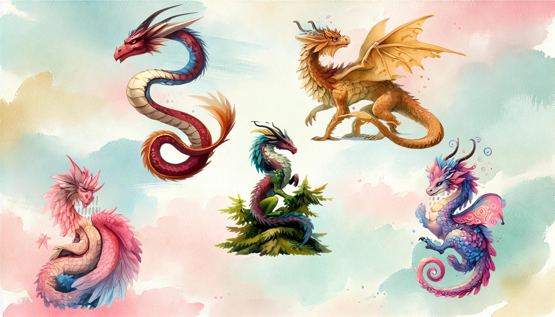 Fantasy Clip Art Bundle Watercolor Wizards, Castles, Elves, Dragons ...