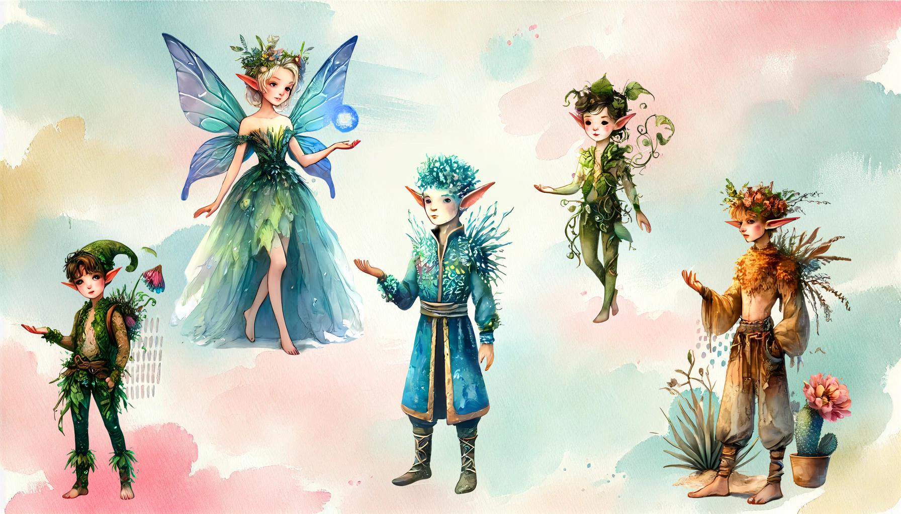 Fantasy Clip Art Bundle Watercolor Wizards, Castles, Elves, Dragons ...