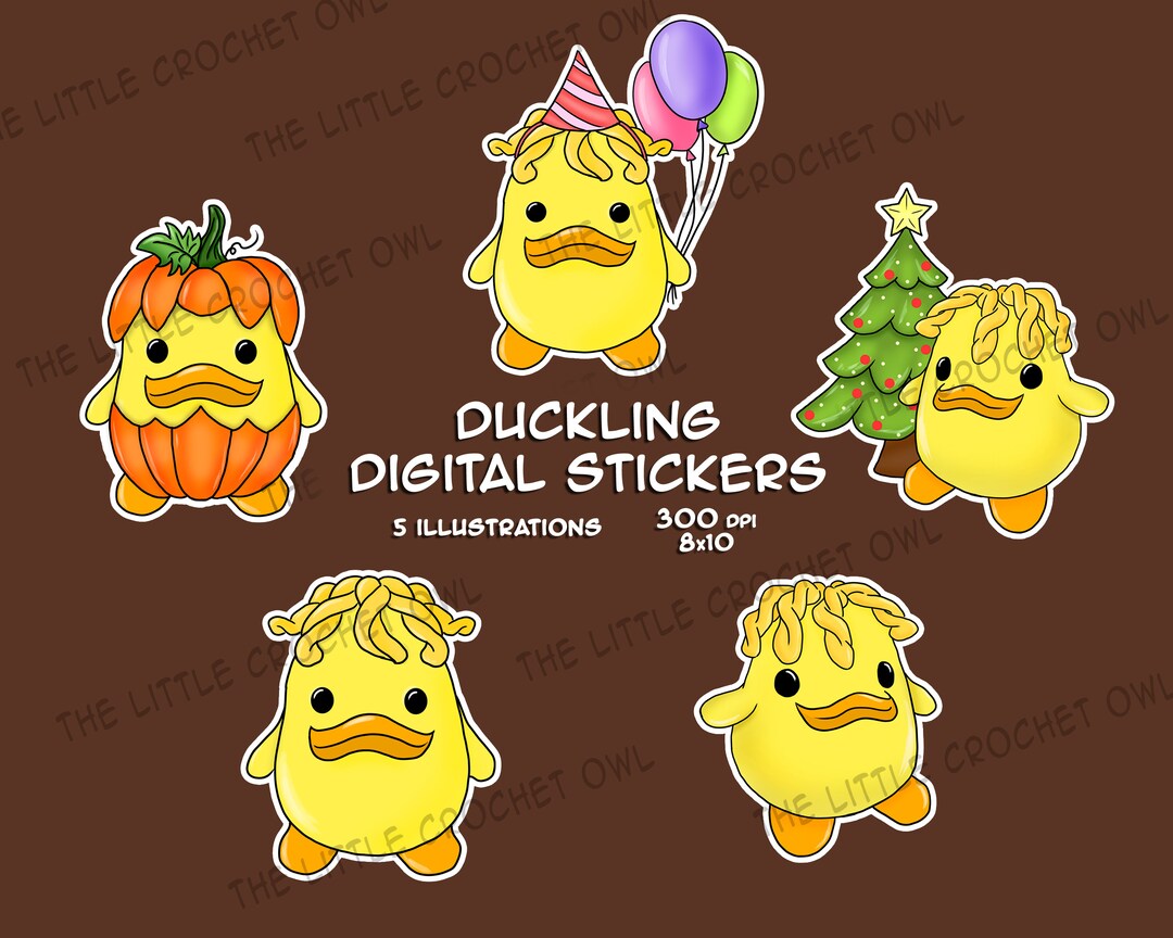 Duckling Digital Stickers, Duckling Clipart With Transparent Background ...