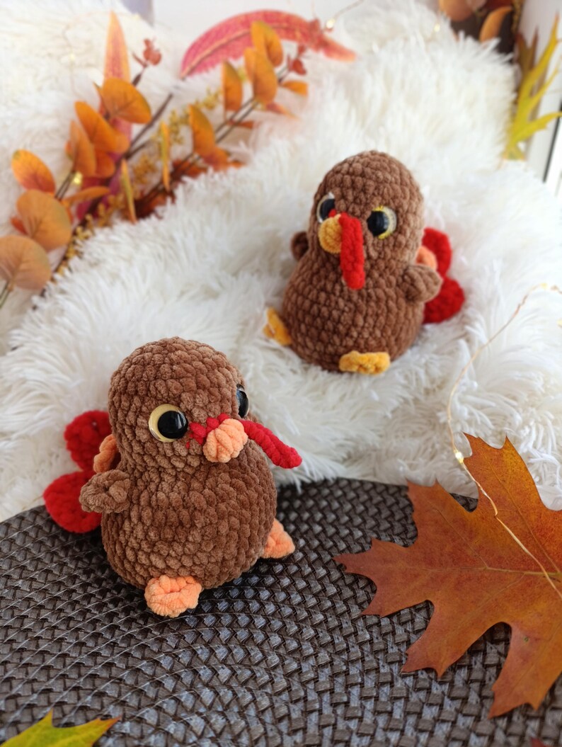 Crochet Turkey Pattern, Amigurumi Plush Bird PDF, Thanksgiving NO SEW ...