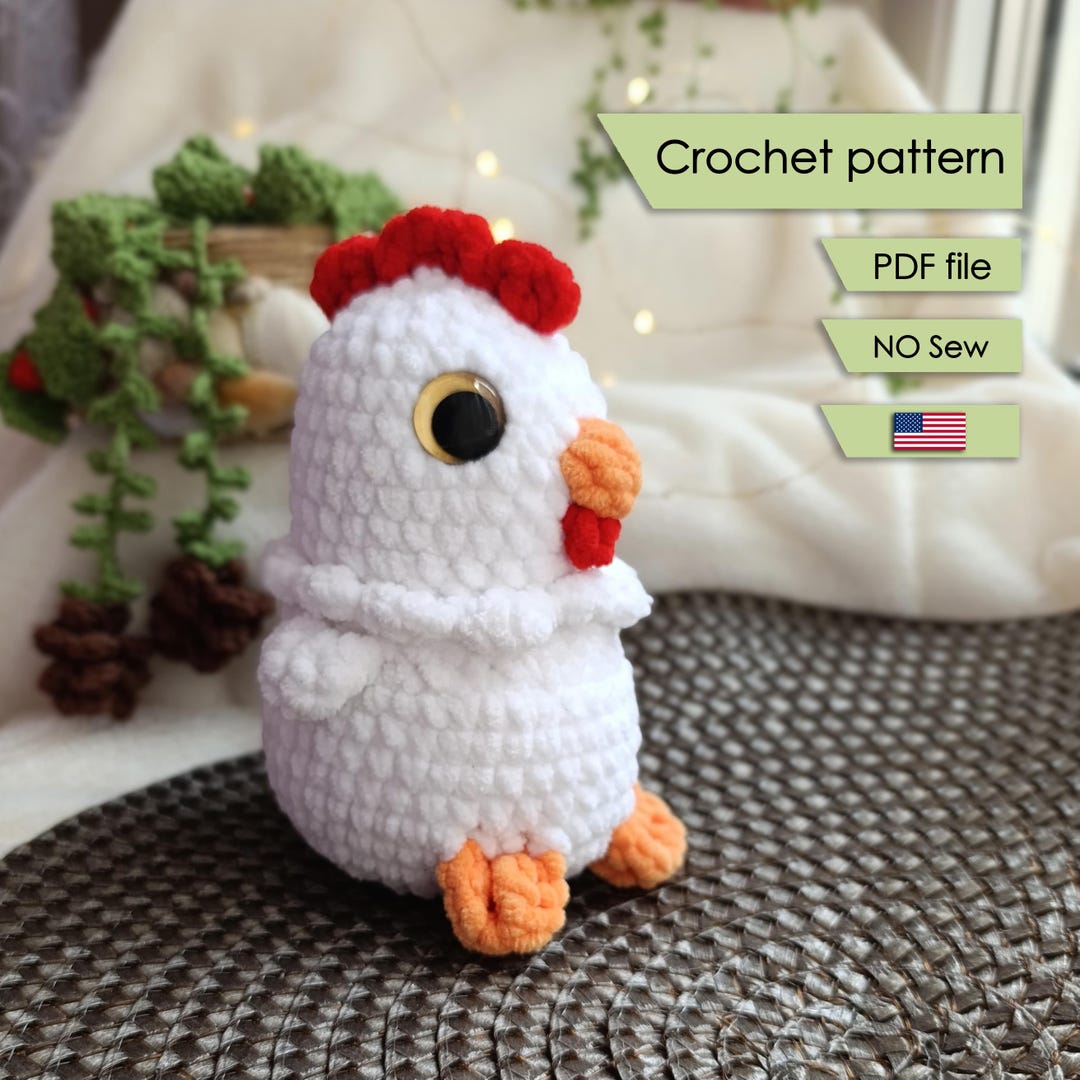 Funny Chicken Crochet Pattern, Famous Hen Amigurumi Pattern, NO SEW ...