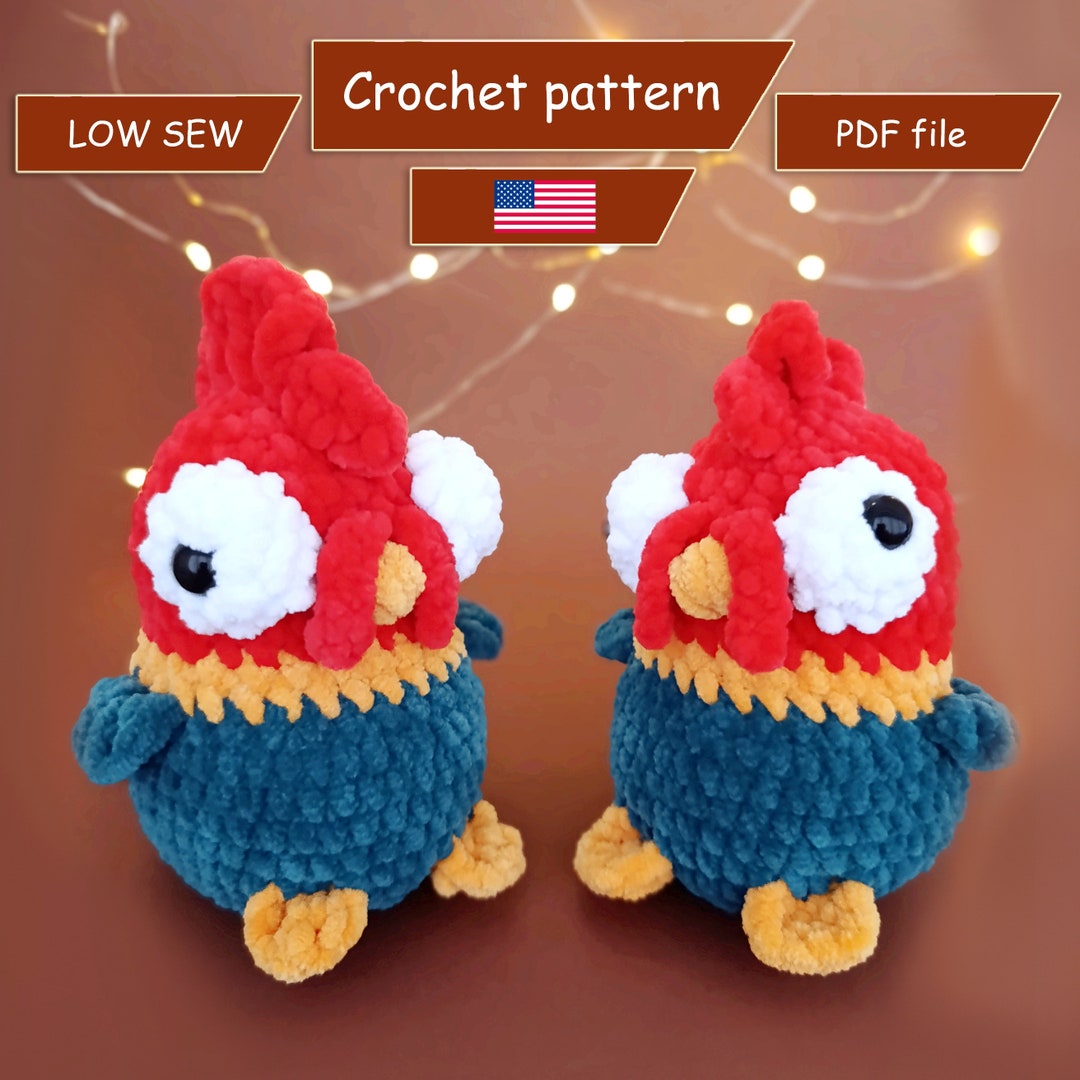 Hey-hei the Rooster Crochet Pattern, Digital Cock Crochet Pattern ...