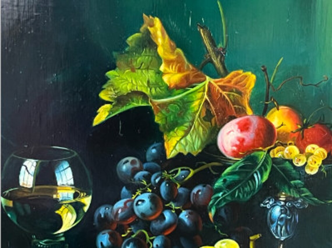 SH Lee Still Life Oil on Canvas - Etsy