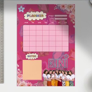 Bini Inspired Monthly Planner Printable With Notes Personalized With ...