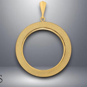 14K Yellow Gold Coin Bezel Mounting Pendant - 9 Different Sizes ...