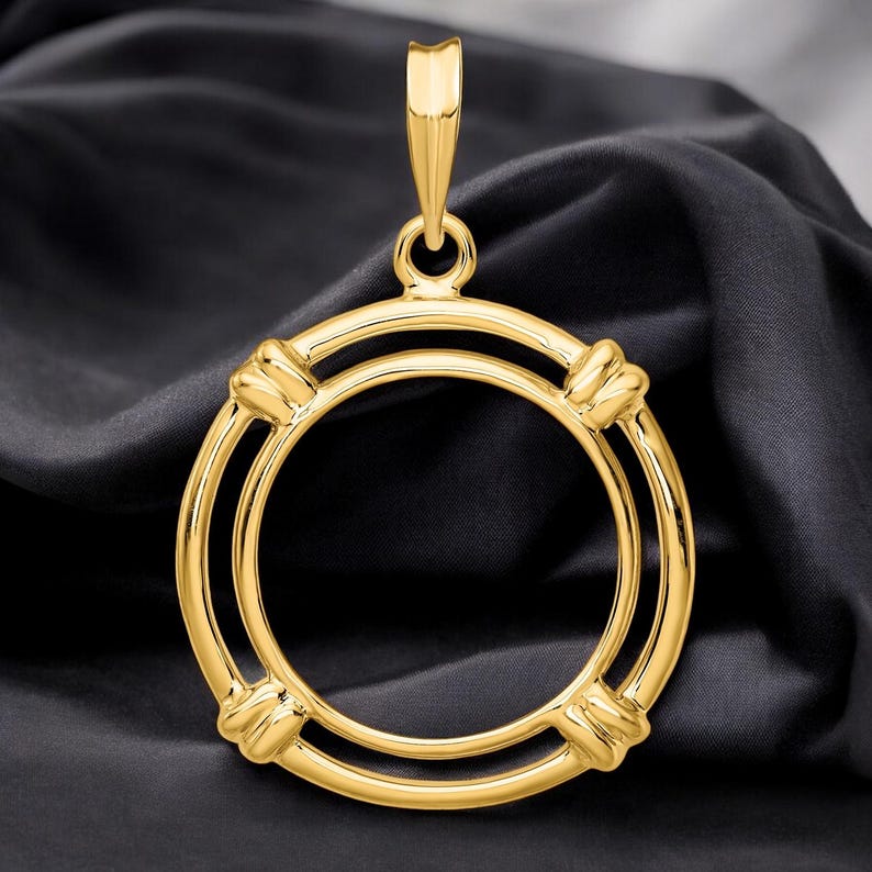 14K Gold Coin Bezel: Double Spoked Border for 16.5mm Eagle Coins - Etsy