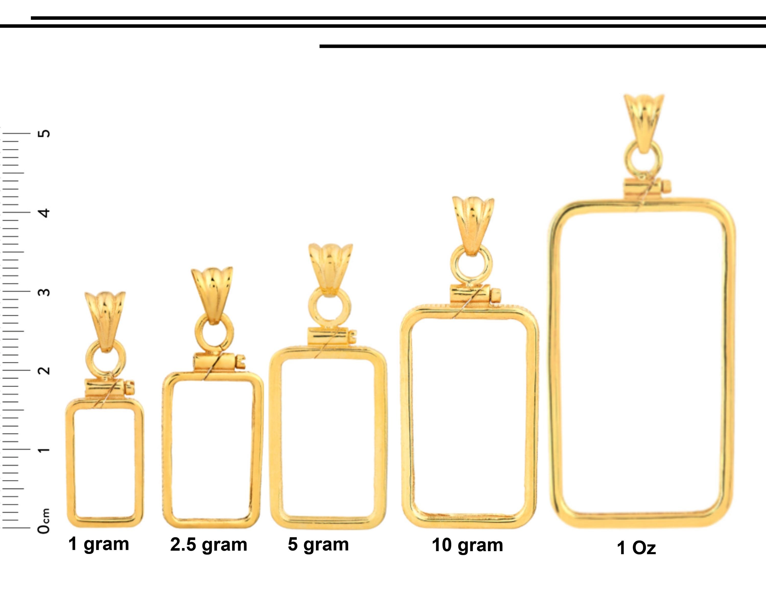14K Gold Pamp Suisse Lady Fortuna Bar Bezel Mountings Screw Top Plain ...
