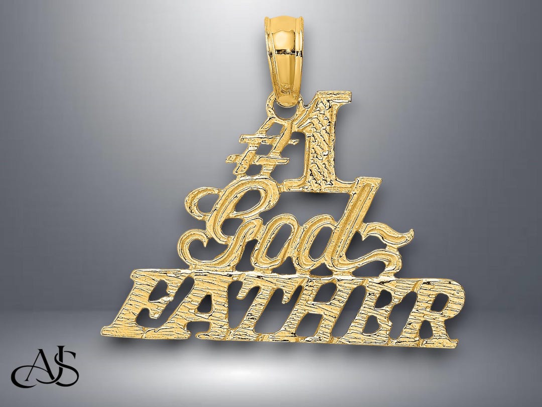 14K Yellow Gold #1 GODFATHER Pendant Charm With Necklace Chain Options ...