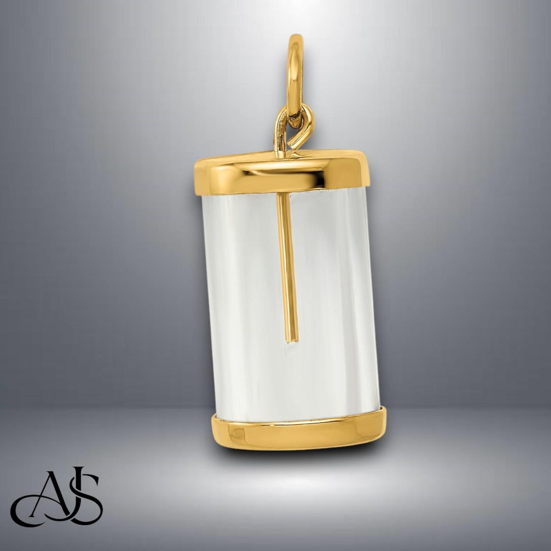 14K Yellow Gold Fillable Capsule Charm With Necklace Chain Options - Etsy