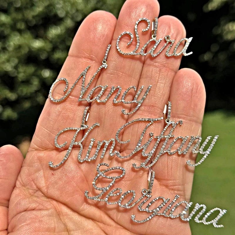 Diamond Name Jewelry - Etsy