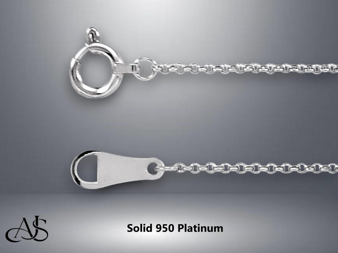 950 Platinum Rolo Link Chain: 1.0mm Width, Custom Lengths - Etsy