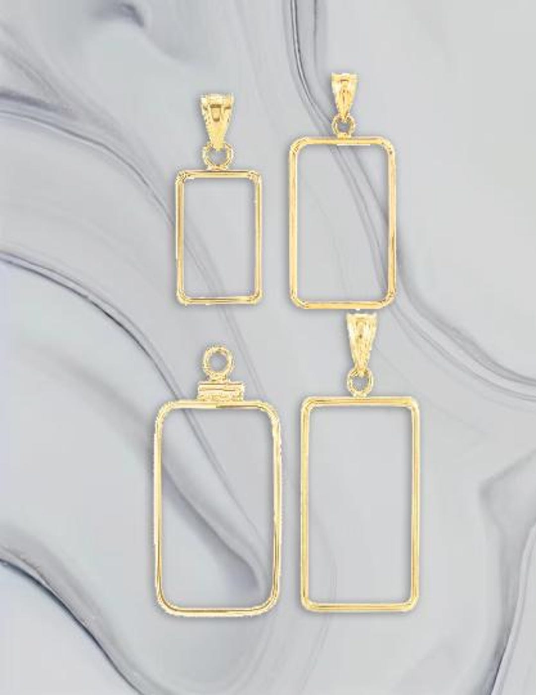 Gold Bar Pendant Frame Bezel for Swiss Credit Pamp Suisse 1 Gram, 2.5 ...