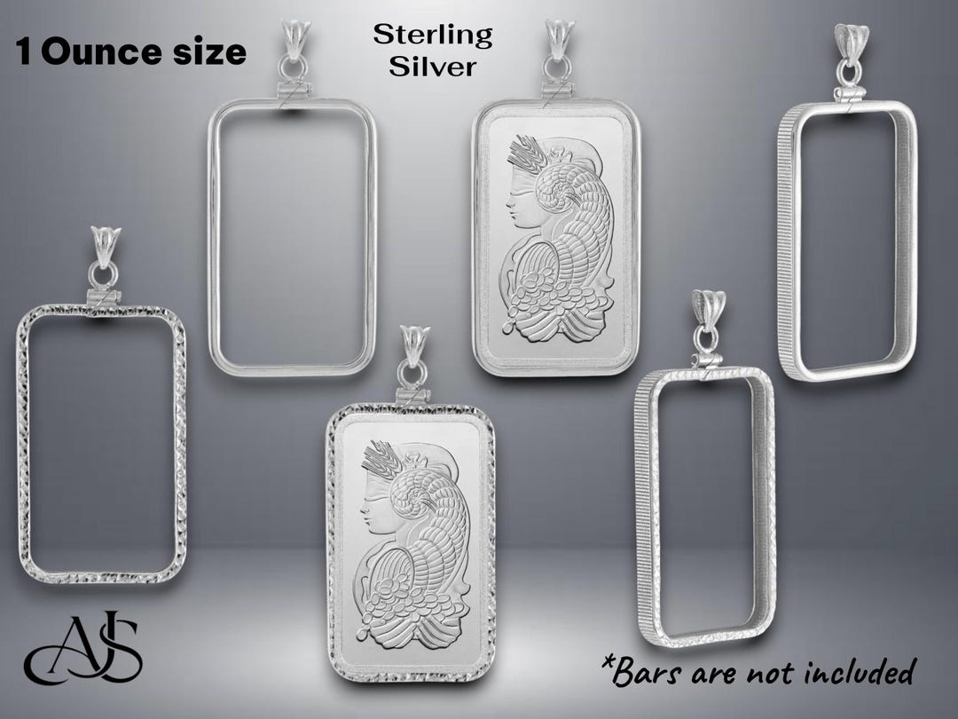 Sterling Silver Bezel Frame Pendant for 1 Ounce Pamp Suisse Lady ...